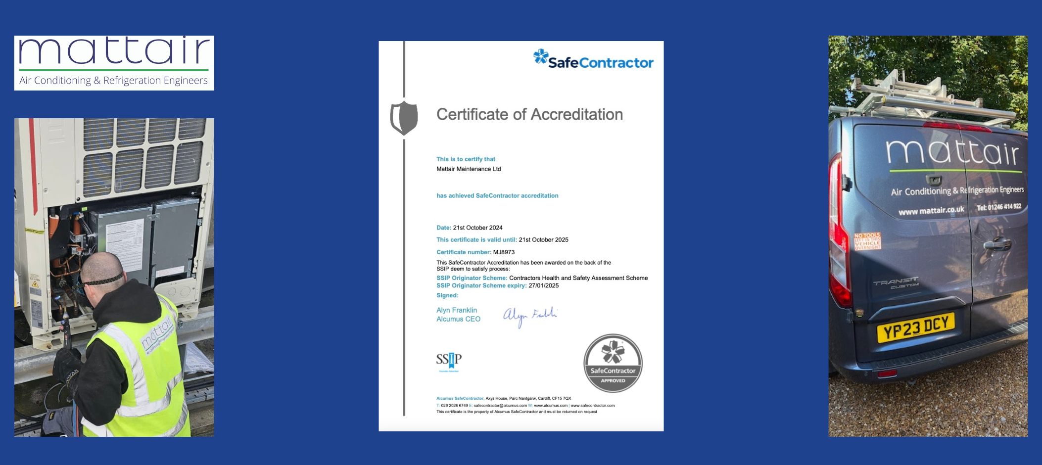 SafeContractor Certificate of Accreditation - Mattair